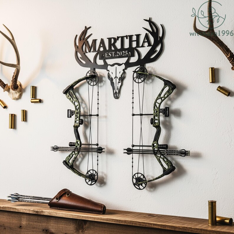 Personalized Bowhanger Sign,custom Metal Name Plaque for Hunter,rustic ...