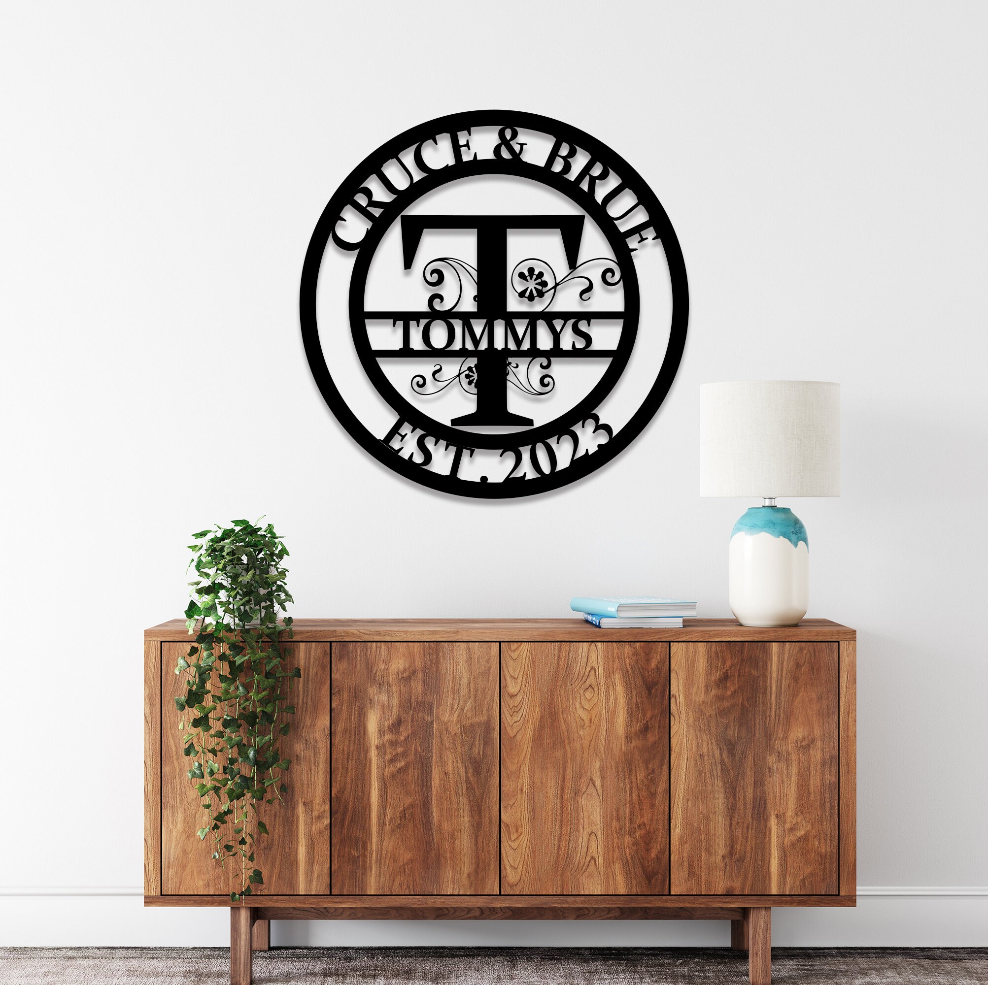 Custom Last Name Metal Logo, Gallery Wall Decor, Surname Metal Logo ...