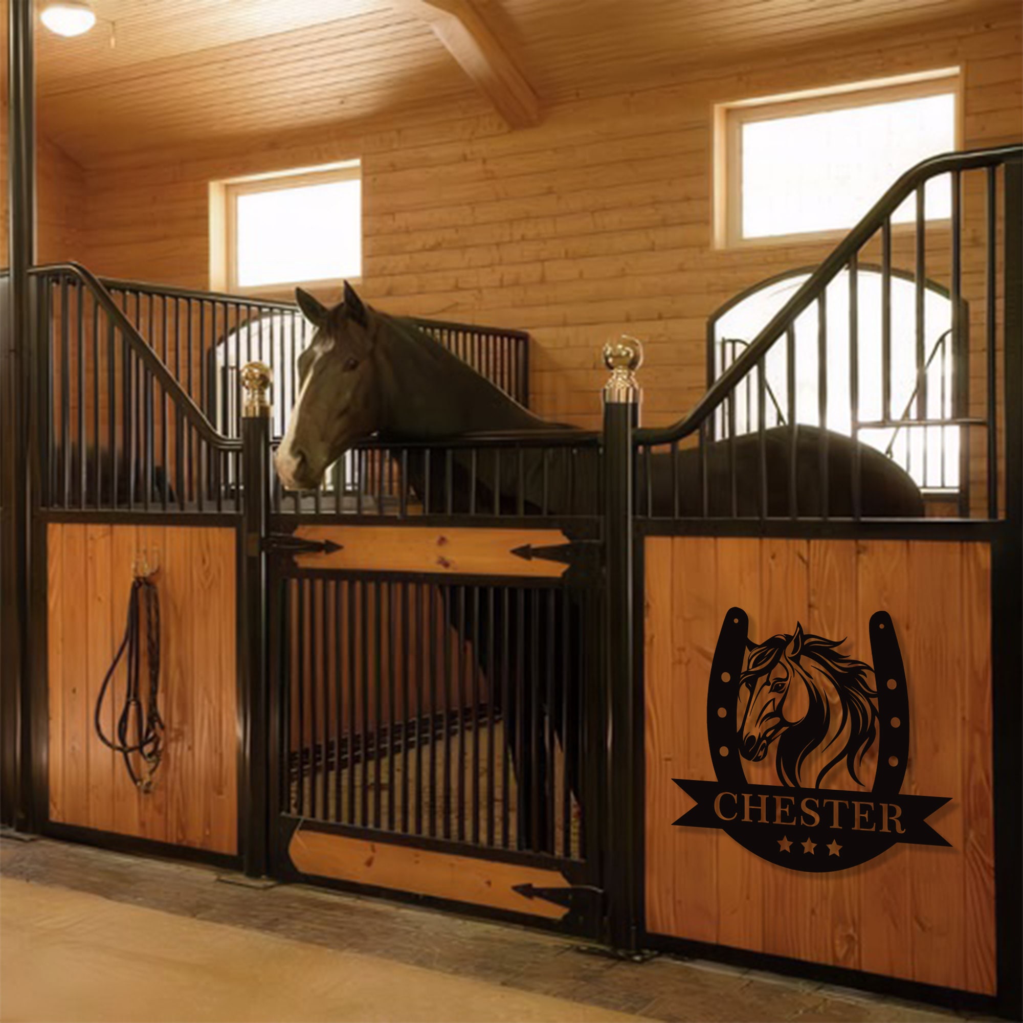 Personalized Horse Metal Sign, Custom Metal Horseshoe Sign ...