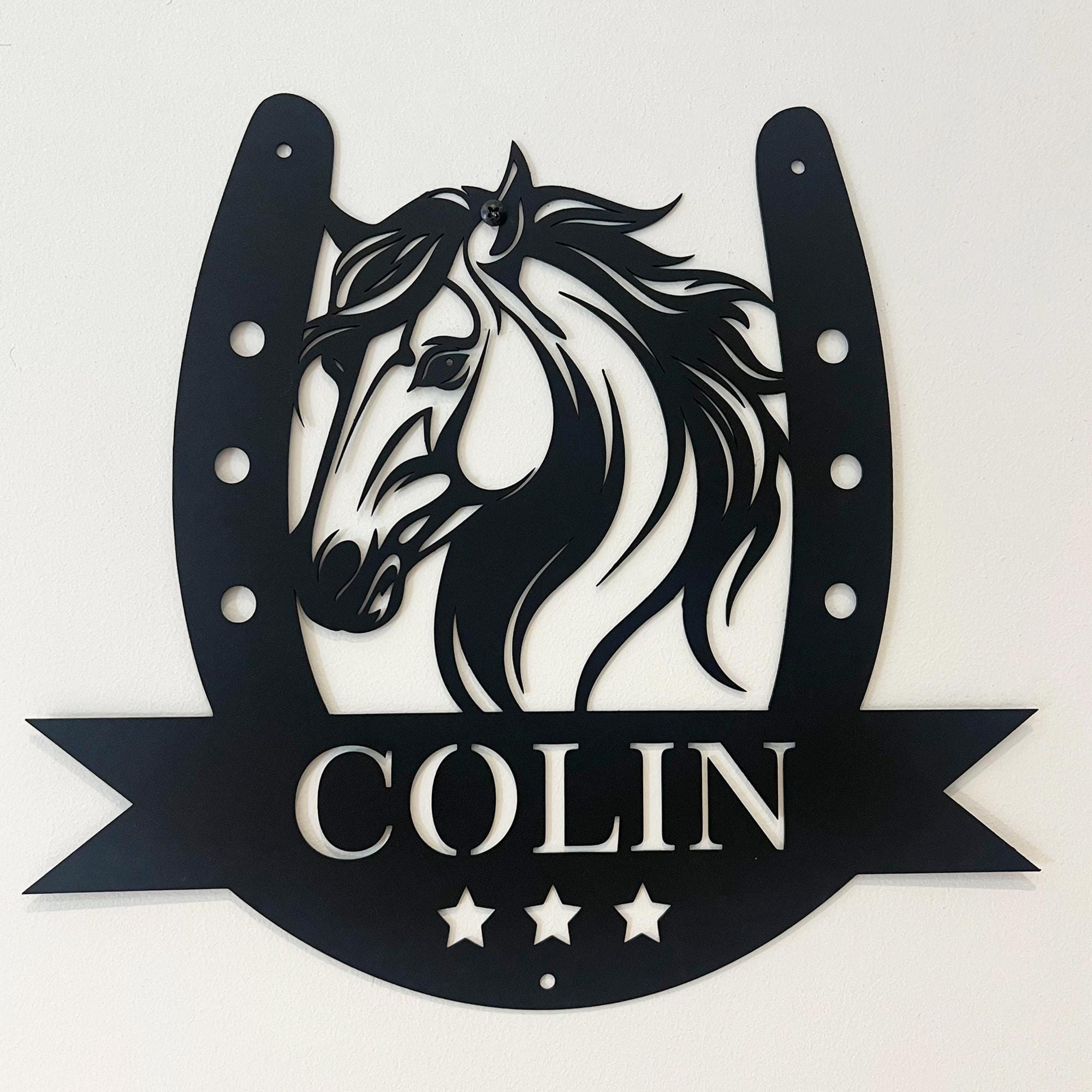 Personalized Horse Metal Sign, Custom Metal Horseshoe Sign ...