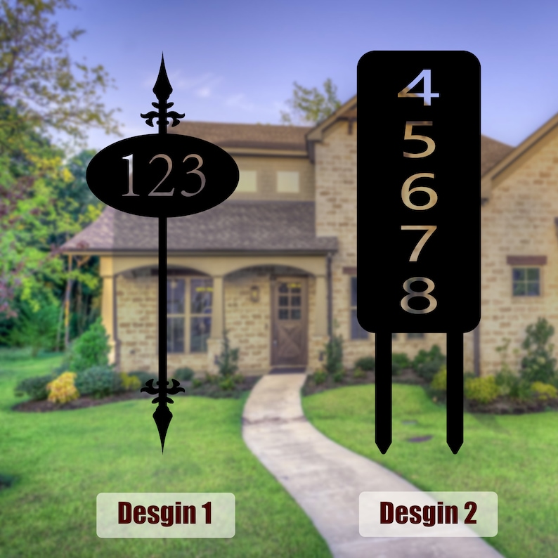 Housewarming Gift,modern Vertical House Number Sign,metal Retro Style ...
