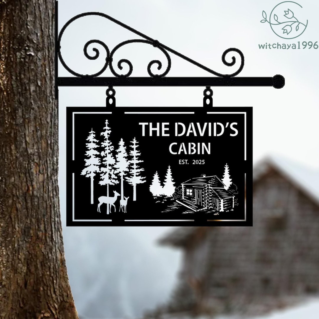 Personalized Mountain House Sign, Custom Metal Cabin Sign, Weatherproof ...