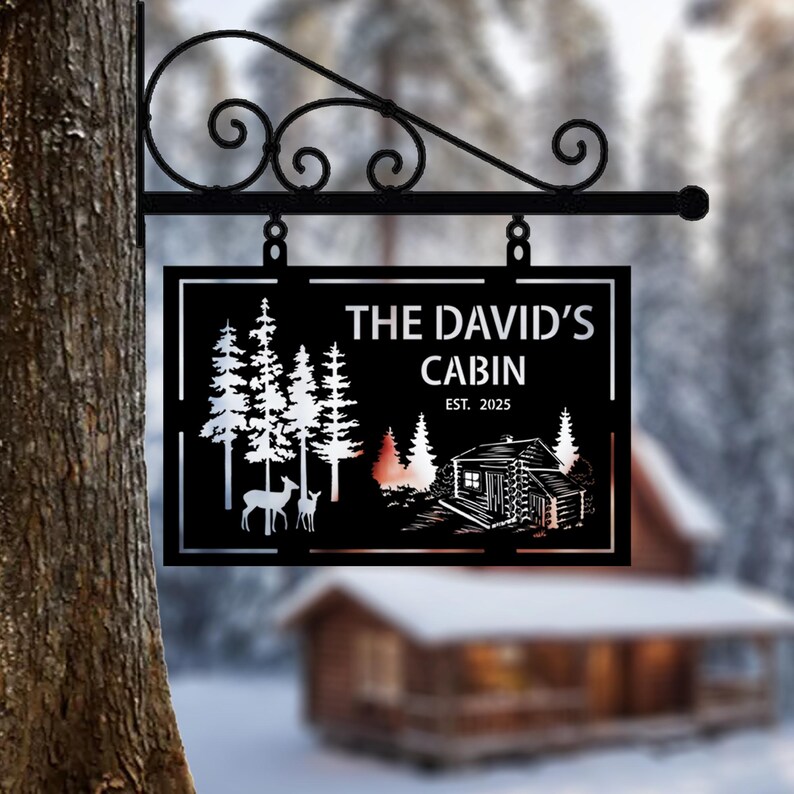 Personalized Mountain House Sign, Custom Metal Cabin Sign, Weatherproof ...