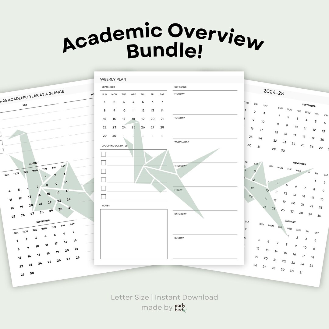 2024-25 Academic Planner Bundle for Student Productivity, Organization ...