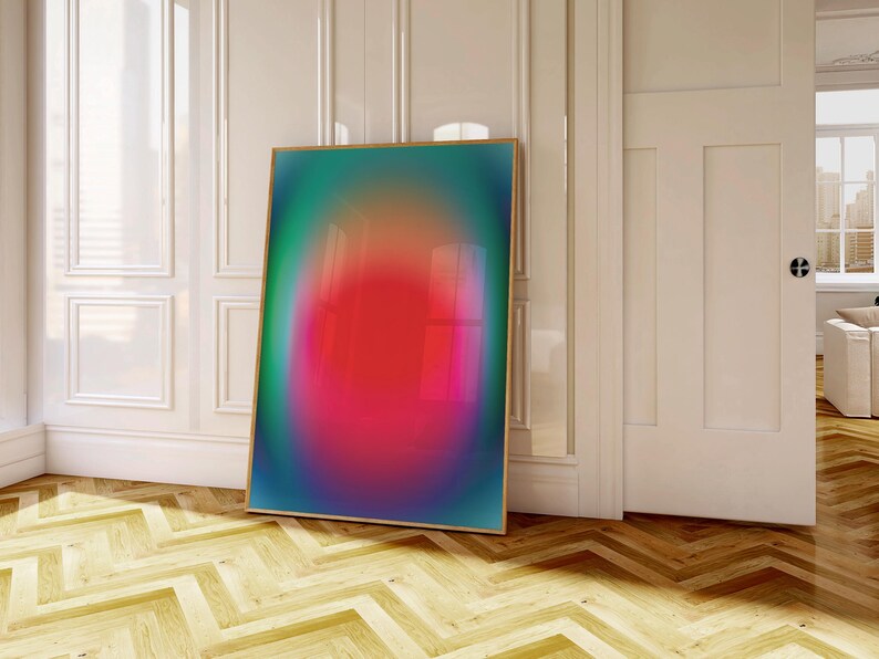 Gradient Wall Art Colorful Aura Poster Modern Aura Print Trippy Wall ...