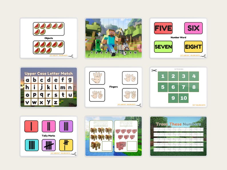 Minecraft Busy Books for Toddlers and Kids | Printable Educational ...