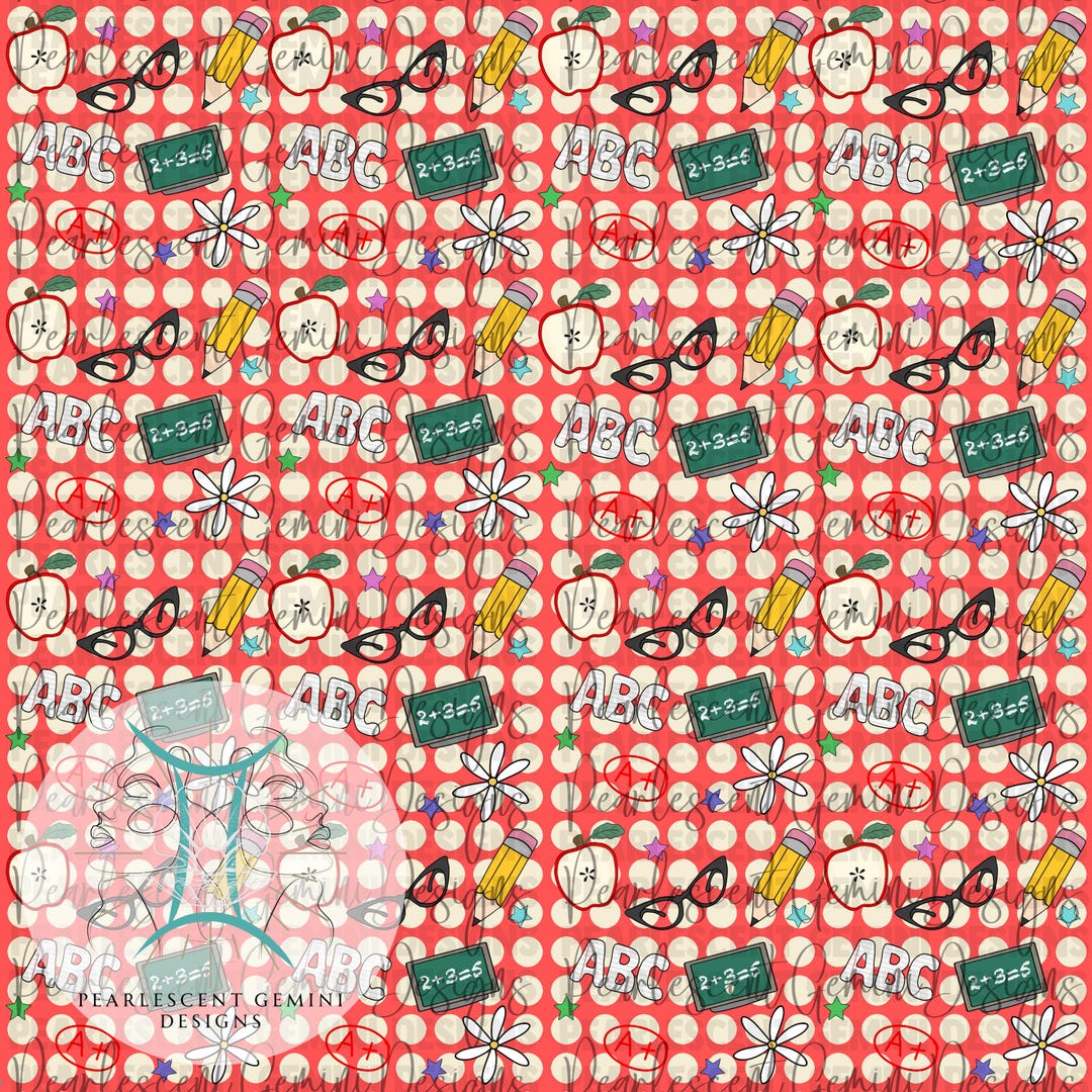 Apple Teacher Seamless | RED School Seamless, Teacher Seamless Apple ...