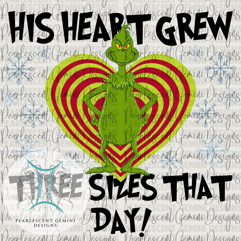 Grinch Heart Clipart - Etsy