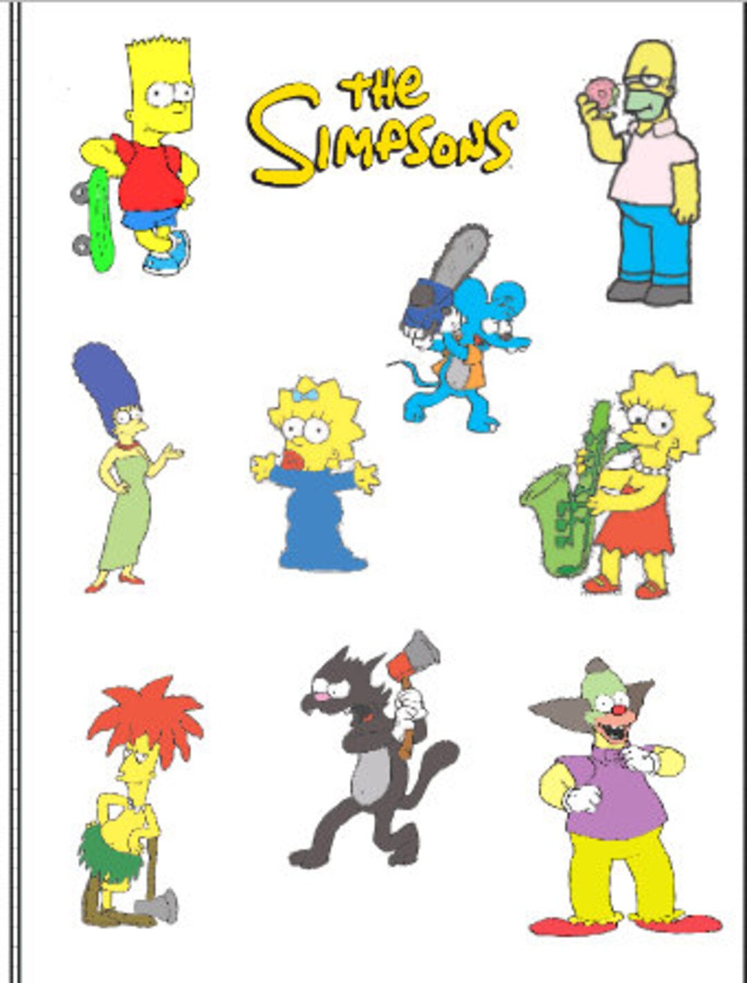 The Simpsons Sticker Sheet - Etsy