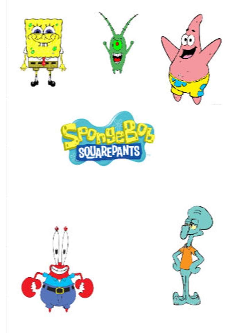 Spongebob Squarepants Sticker Sheet - Etsy
