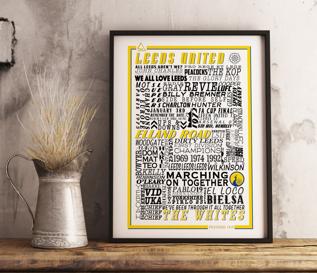 Leeds United Football History Print Football Gift, Poster Print, LUFC ...