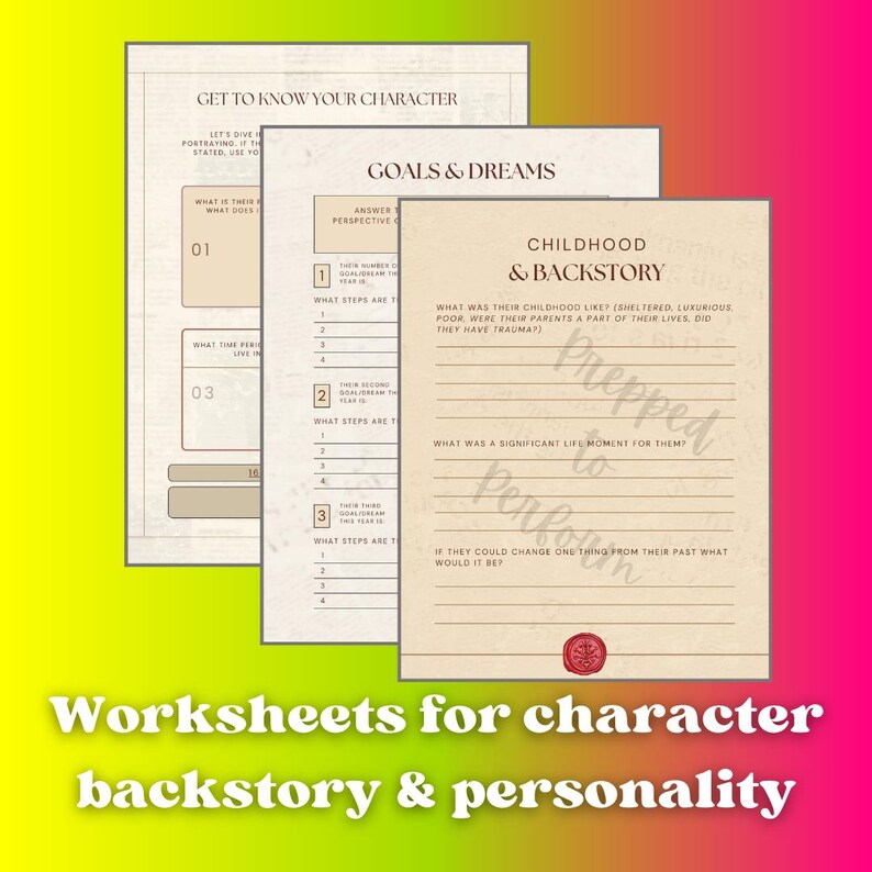Character Analysis Template Printable Acting Worksheet Create Dynamic ...