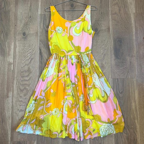 1960s Dress Colorful Flower Power Dresses 60s Clothin… - Gem