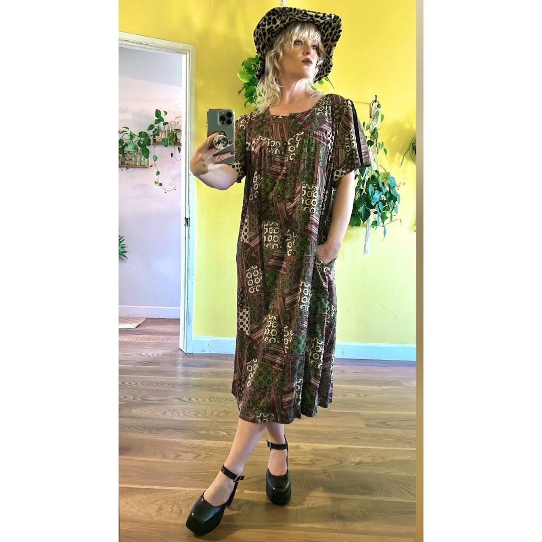 Vintage Patchwork Dress 70s Clothing 1970s Clothes - Etsy