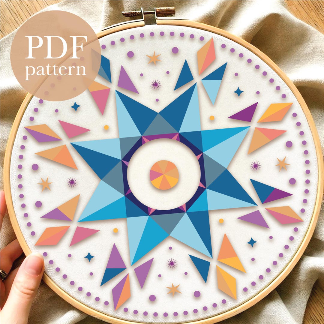 Quilted Starlight Letter "o" Hand Embroidery Pattern | Digital PDF ...