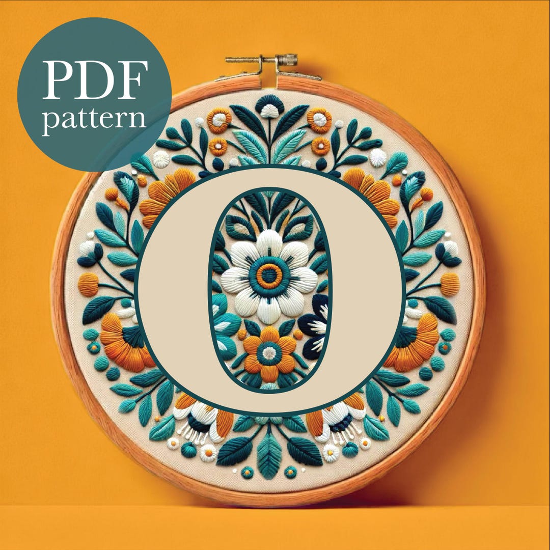 Tropical Blooms Letter "o" Hand Embroidery Pattern | Digital PDF ...