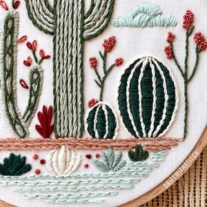 Desert Botanicals Hand Embroidery Pattern With Stitch Guide | Digital ...