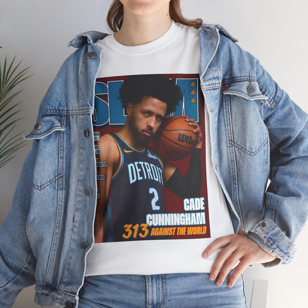SLAM 255 Cade Cunningham T-shirt Cade Cunningham 2025 NBA Playoofs ...