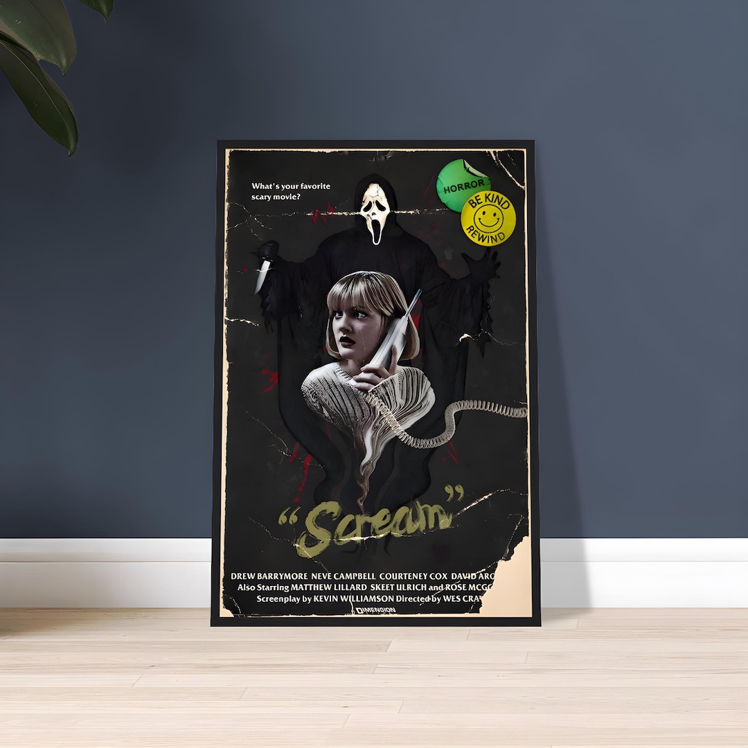 Scream (1996) Cult Classic Movie Poster Vintage Horror Movie Print Drew Barrymore Movie Decor ...