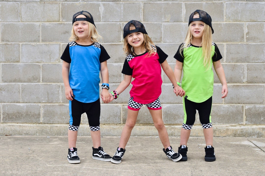 Neon Checkered Clothing Set - Etsy
