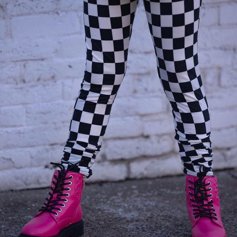 Women Checkered Leggings - Etsy