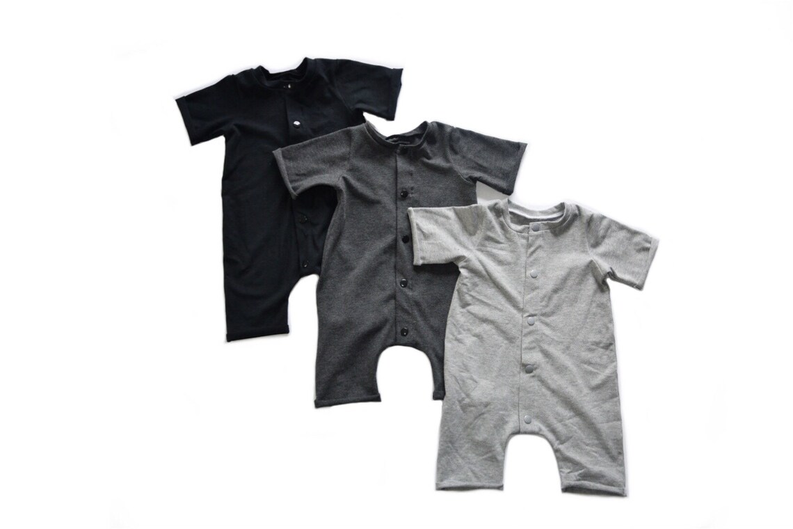 Monochrome Snap Front Baby Romper | Etsy