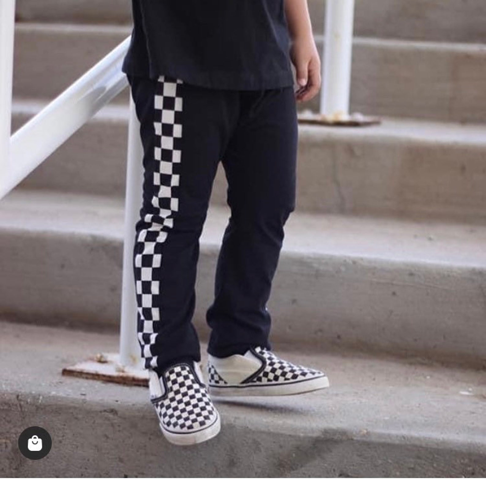 Checkered Side Stripe Joggers - Kids Toddler Racing Pants - Motocross ...