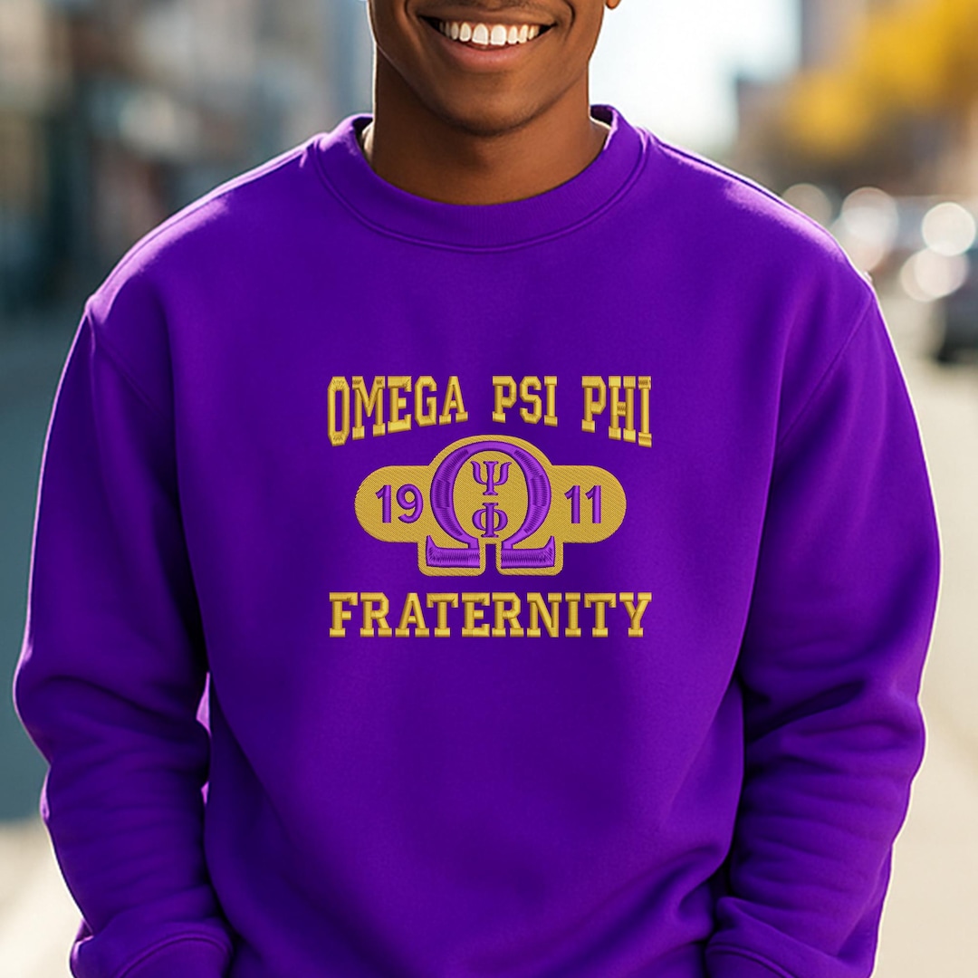 Omega Psi Phi Embroidered Sweatshirt, OPP 1911 Fraternity Sweater ...