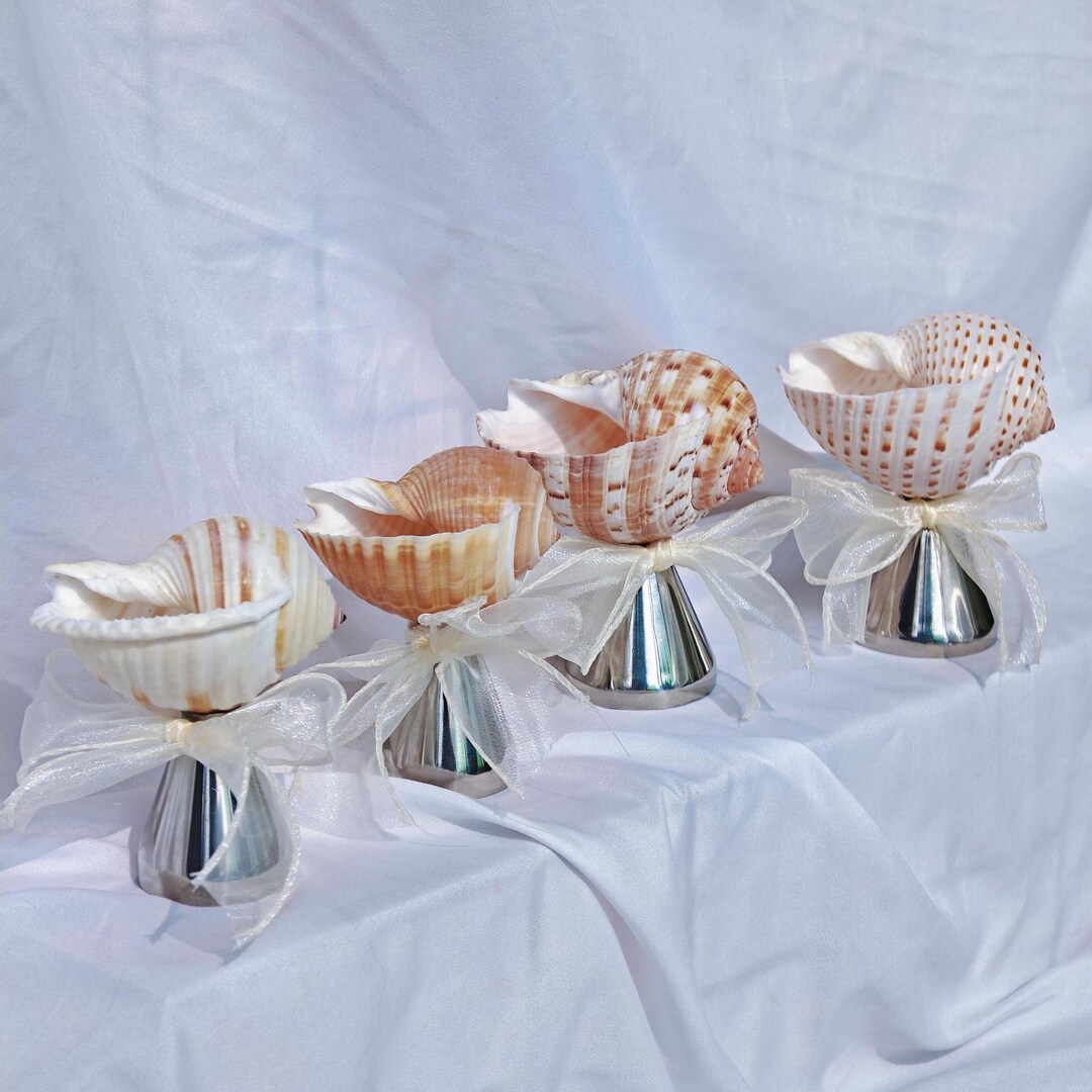 Retro Metal Seashell Wine Glasses • Shell Martini Glasses • Gift for ...