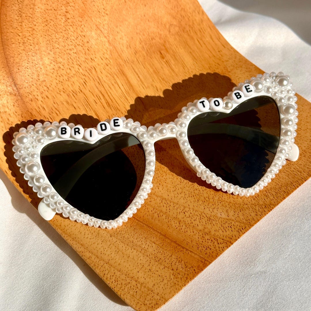 Customized Bride Heart Rhinestone Sunglasses, Bride to Be Sunglasses ...