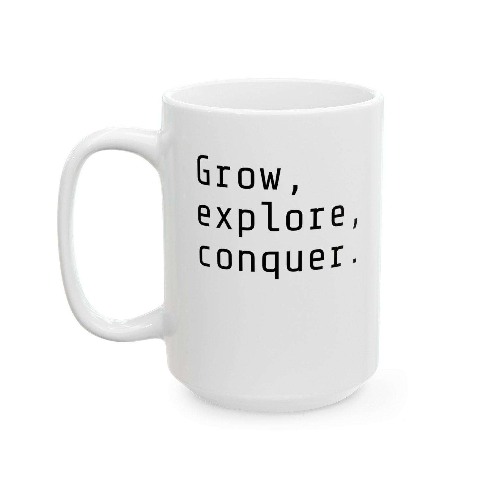 Cute Cartoon Boy Mug With Blue Pencil Grow, Explore, Conquer Ideal Gift ...