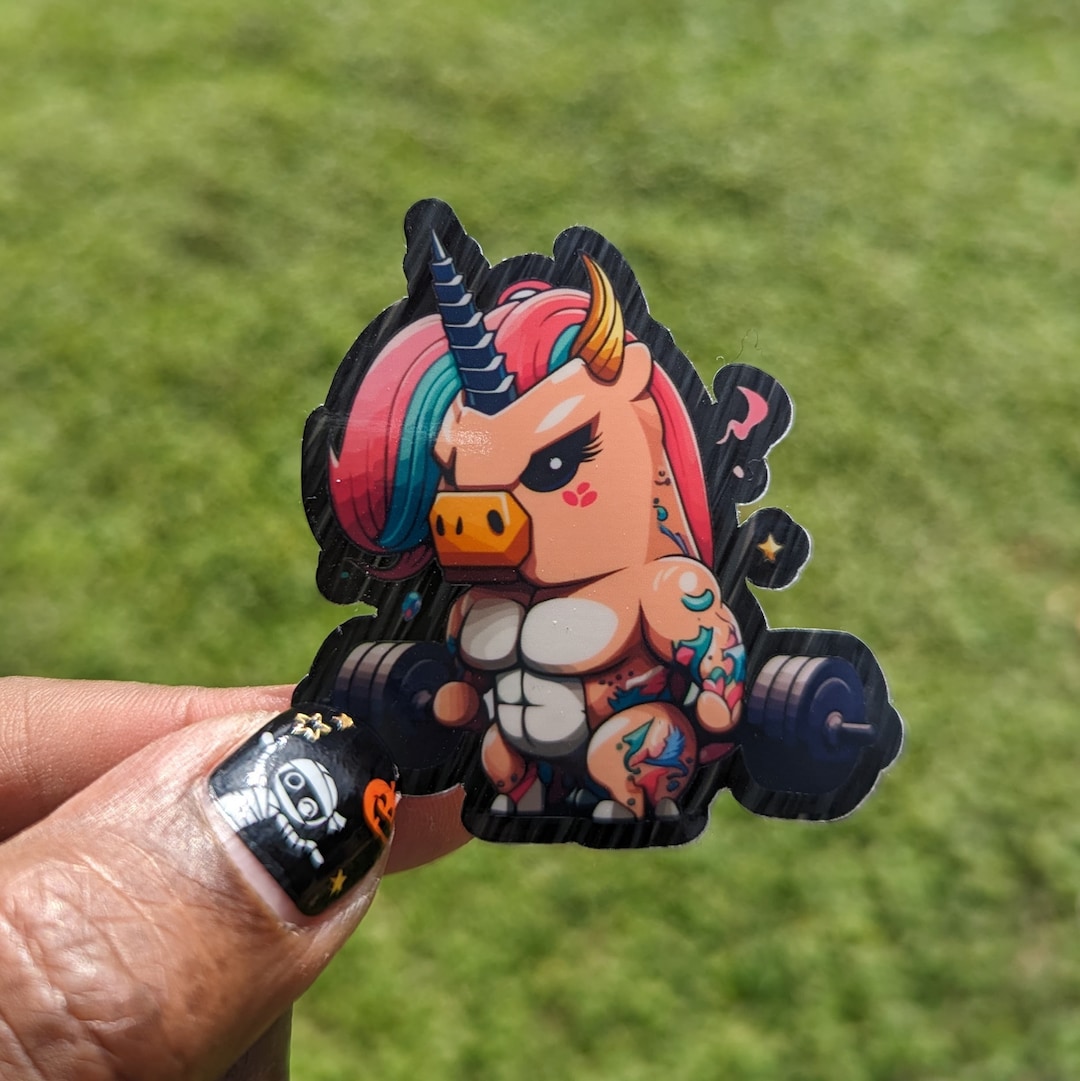 Buff Unicorn Sticker - Etsy