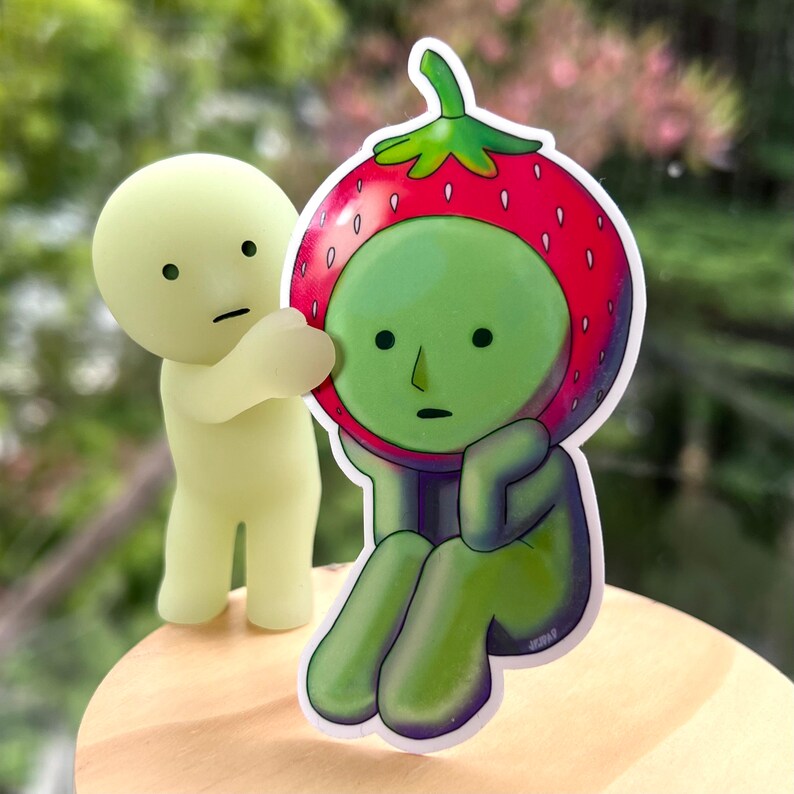 Smiski Strawberry Sticker - Etsy