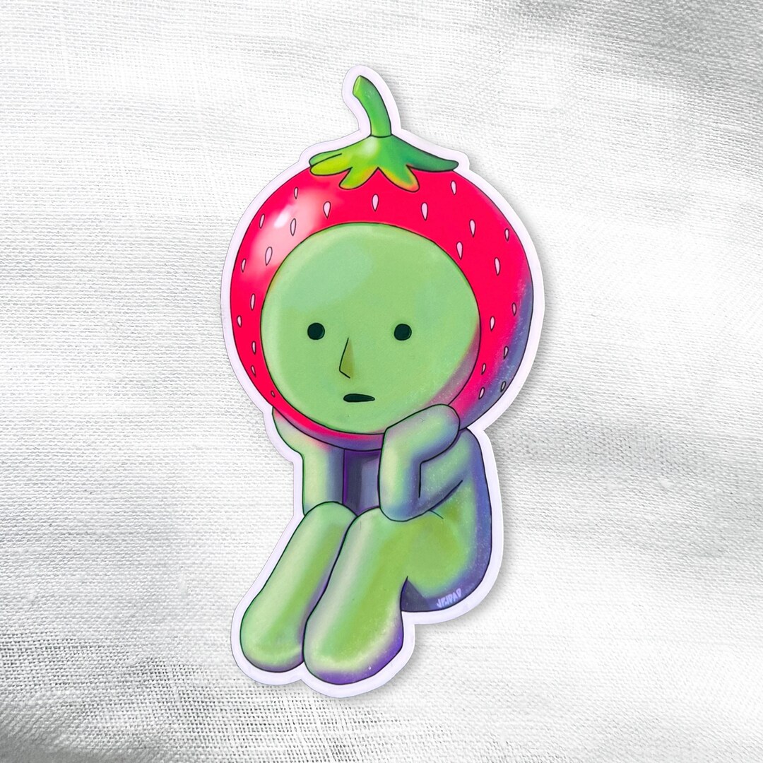 Smiski Strawberry Sticker - Etsy