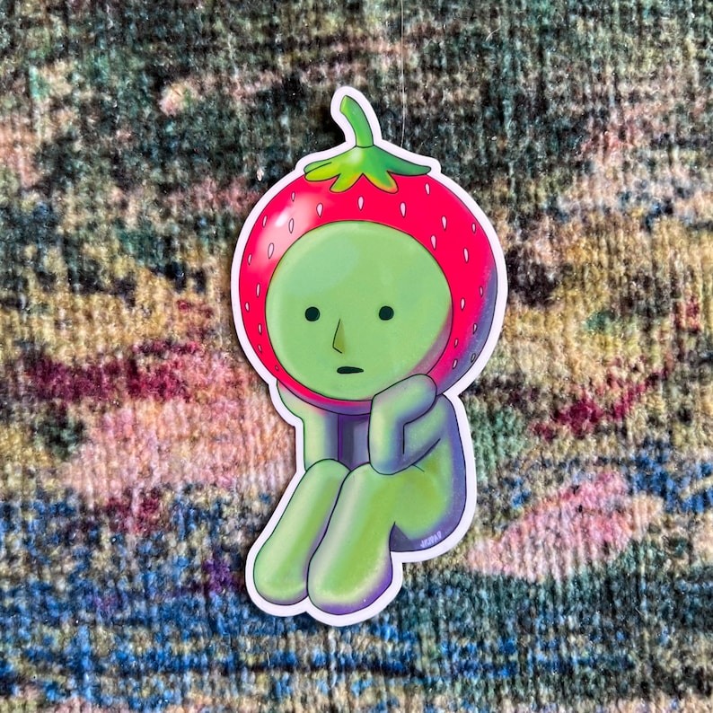 Smiski Strawberry Sticker - Etsy