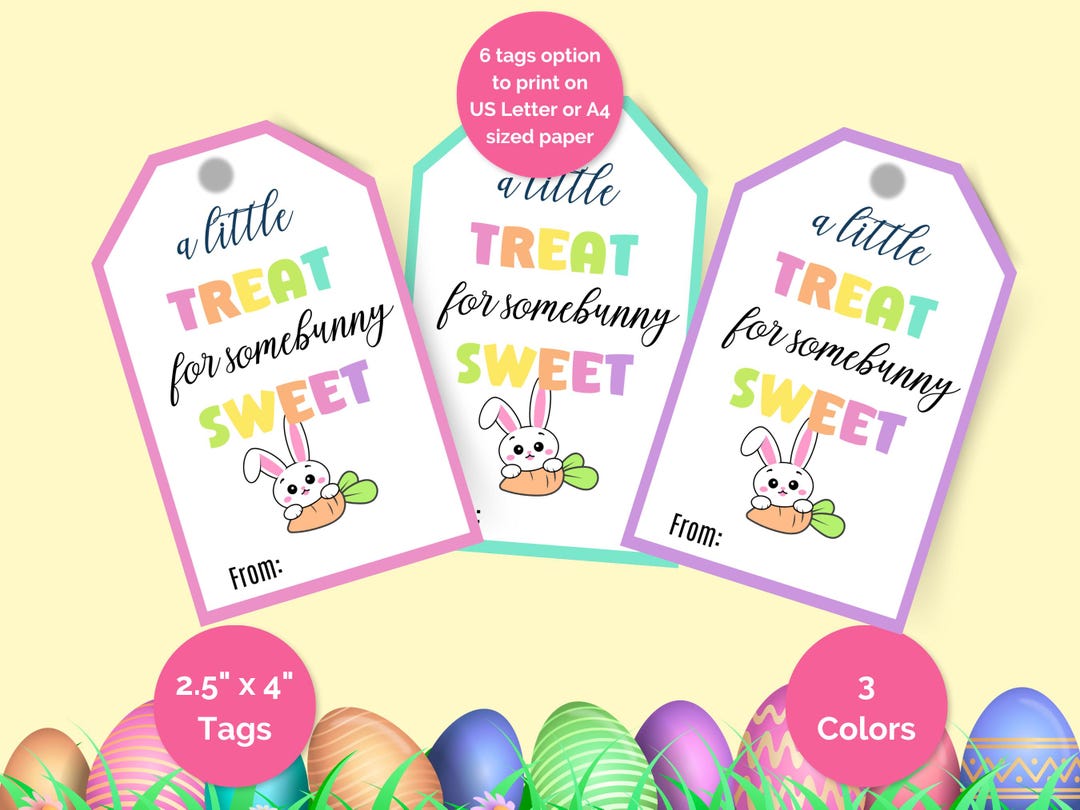 Easter Gift Tag, Some Bunny Sweet Gift Tag, Easter Treat Tags for ...