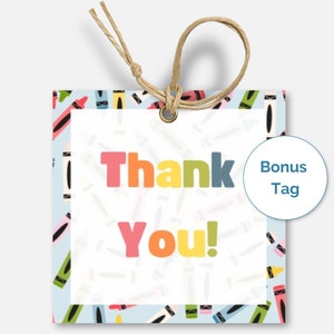 Colorful School Year Gift Tag, Back to School Gift Tag, First Day of ...