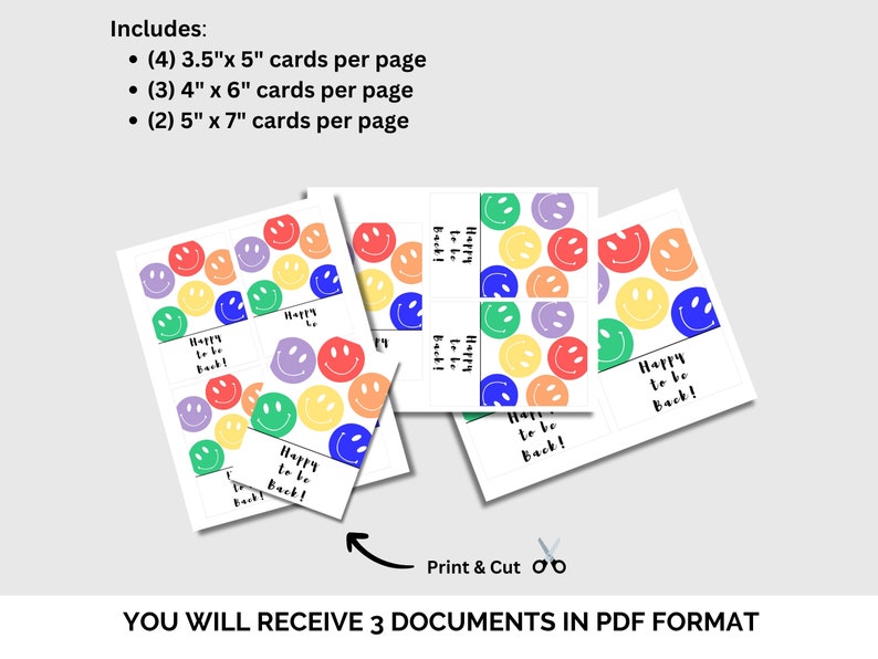 Happy to Be Back Smiley Face Cookie Card Tag Topper, Smiley Emoji Face ...