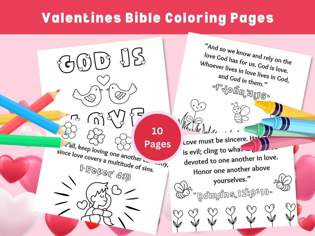 Valentines Bible Coloring Pages, Christian Bible Verse Coloring ...