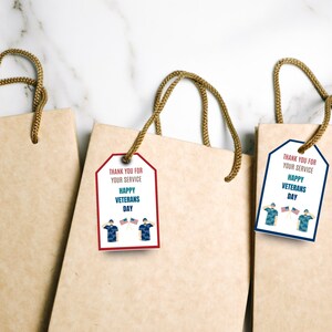Happy Veterans Day Gift Tag, Military Appreciation, Printable Thank You ...