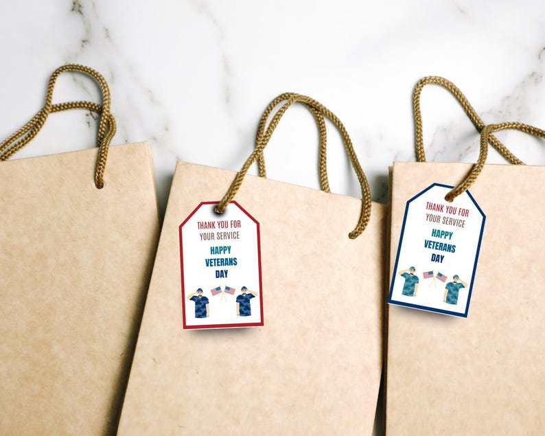 Happy Veterans Day Gift Tag, Military Appreciation, Printable Thank You ...