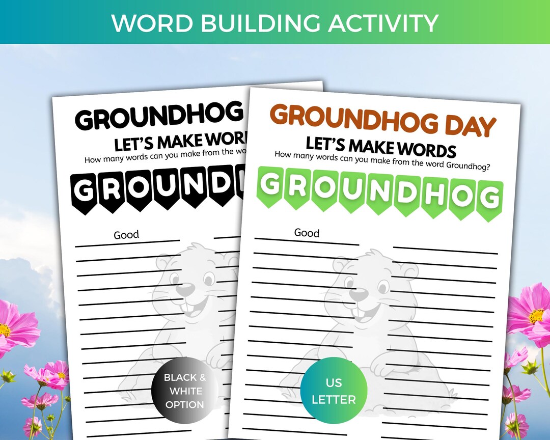 Groundhog Day Word Building Printable, Spelling Activity for Kids ...