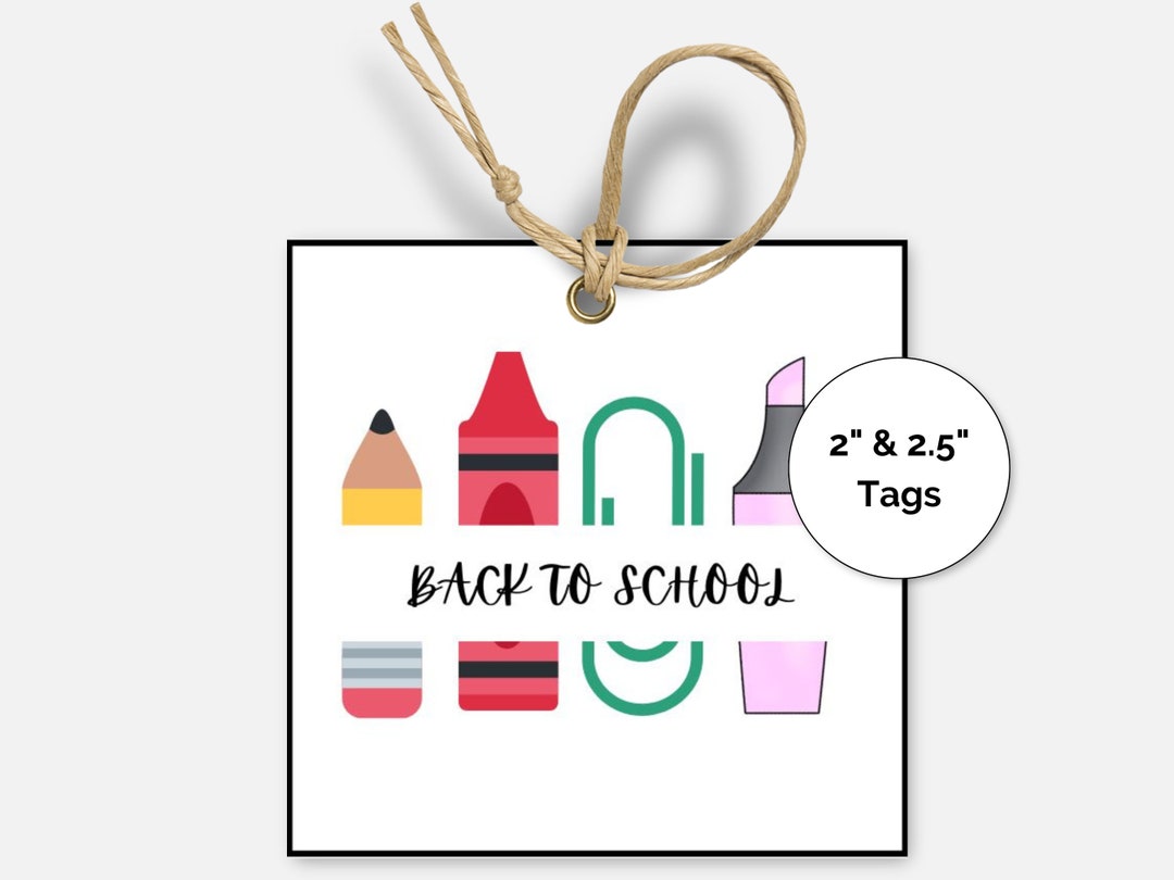 School Supply Back to School Gift Tag, Pencil Cookie Packaging ...