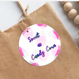 Pink Round Sweet as Candy Corn Cookie Gift Treat Bag Tag Topper Card ...
