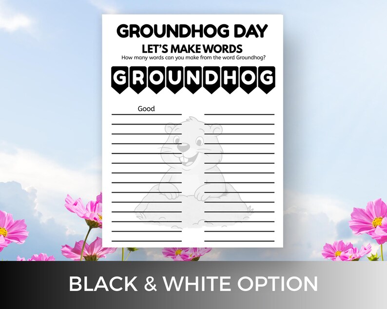 Groundhog Day Word Building Printable, Spelling Activity for Kids ...