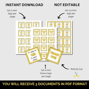 Honey Bee Happy to Bee in Your Class Gift Treat Tag, Welcome Bee Tag ...