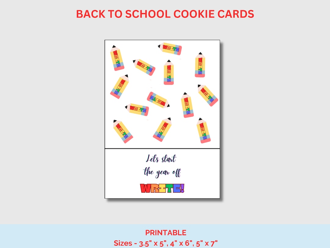 Rainbow Pencil Let's Start the Year off Write Cookie Card, Primary ...