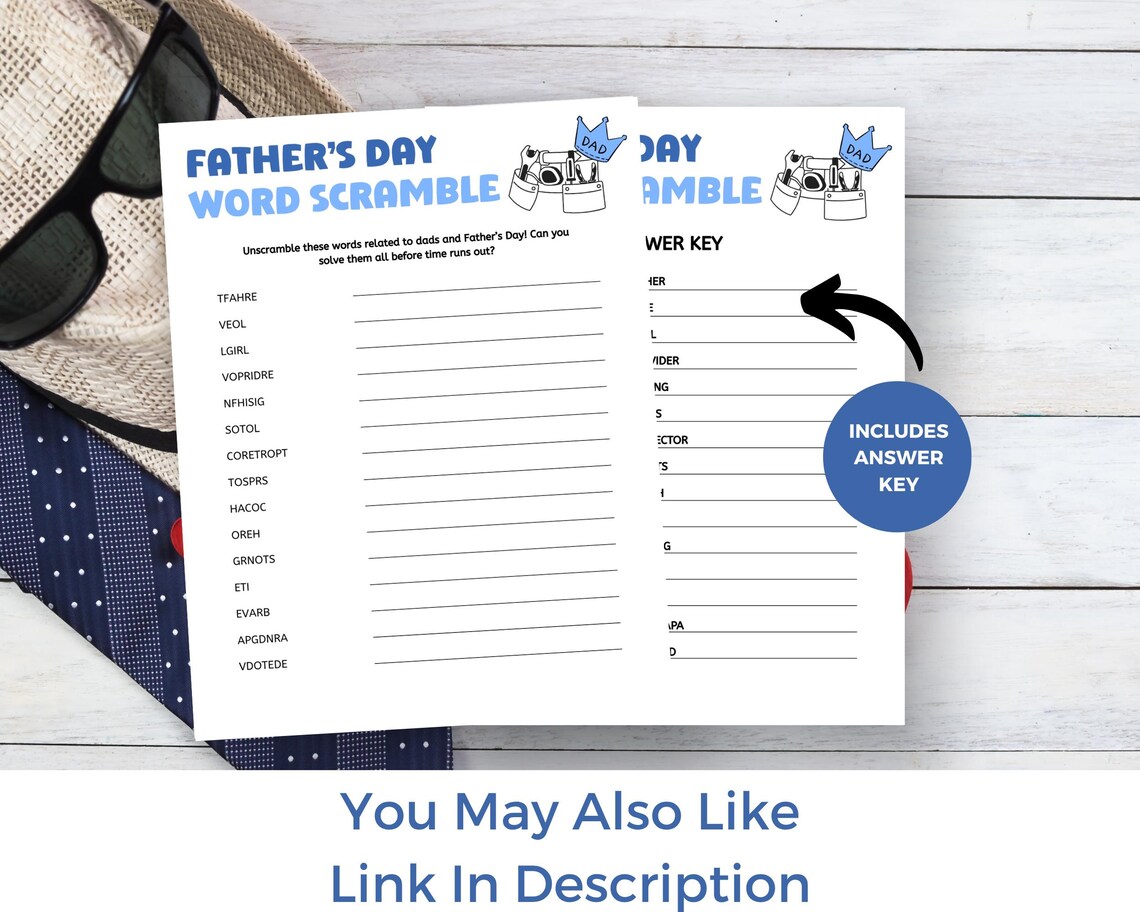 Fathers Day A to Z Game Printable, Fathers Day Party Game, Fun Alphabet ...
