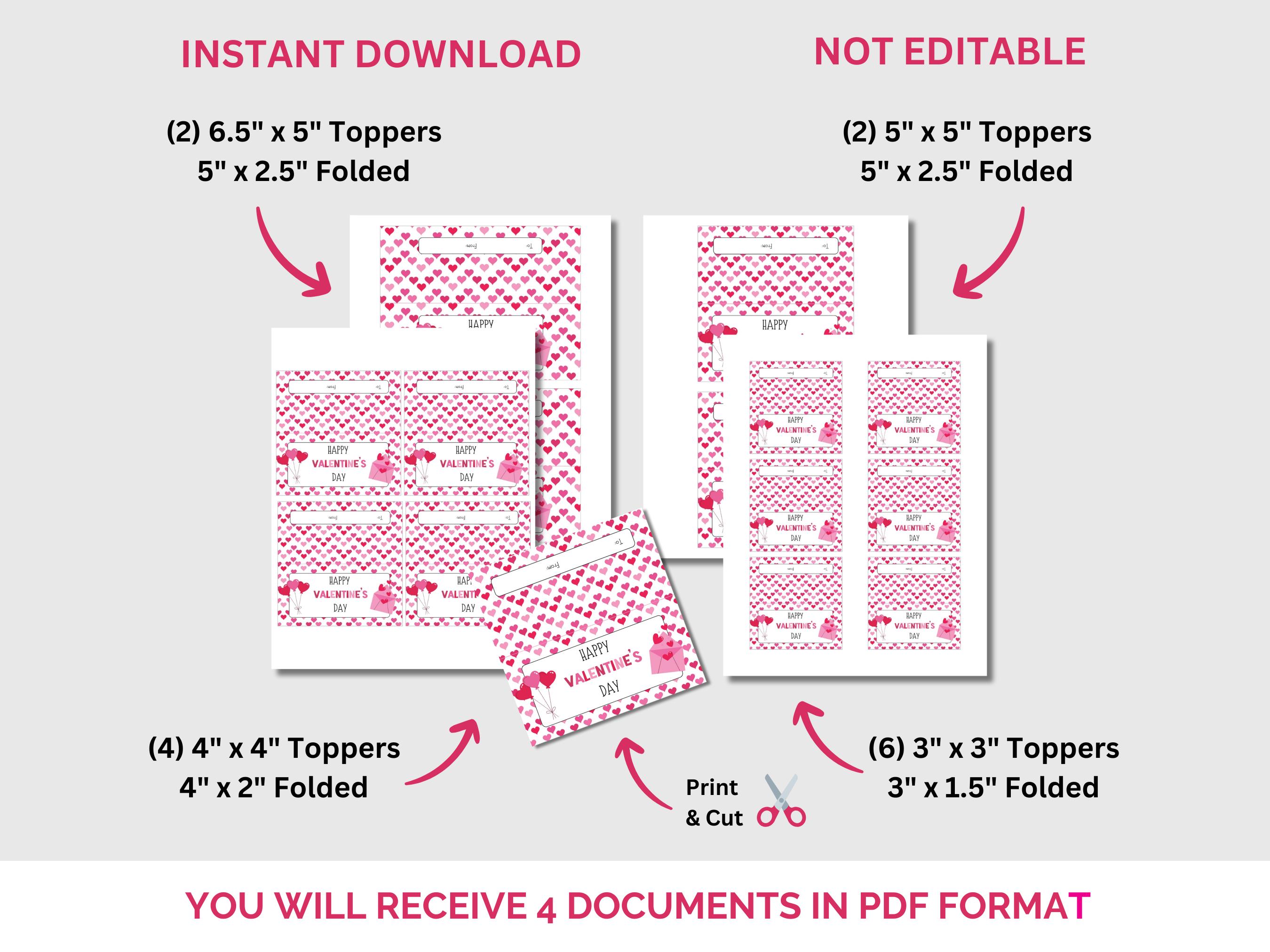 Valentines Day Treat Bag Topper, Happy Valentines Day Cookie Candy Bag ...