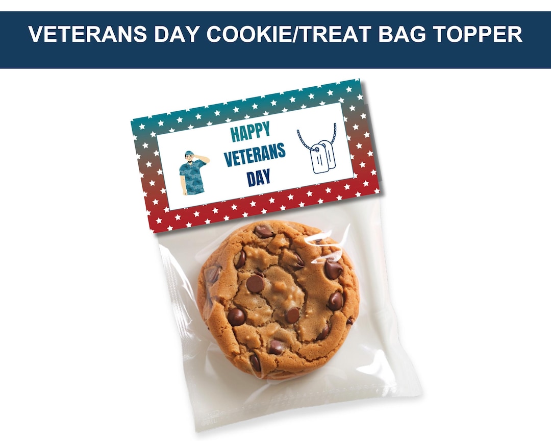 Stars Happy Veterans Day Cookie Treat Bag Topper Tag, Military ...